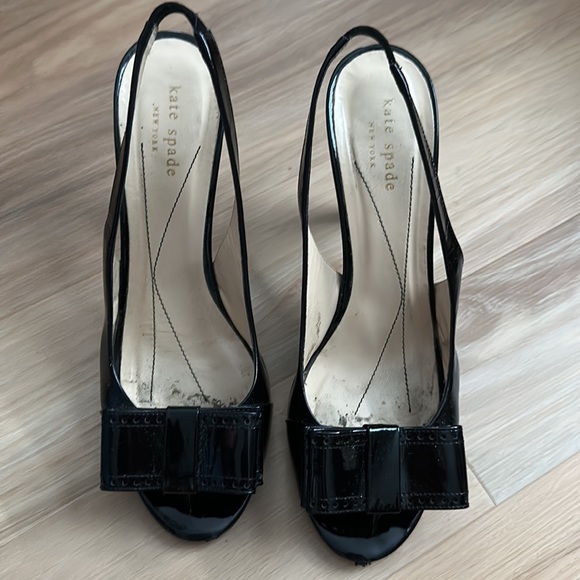kate spade | Shoes | Kate Spade Gracie Black Patent Leather Slingback ...